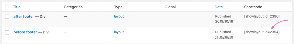Divi Layouts Shortcode | Divi Toolbox